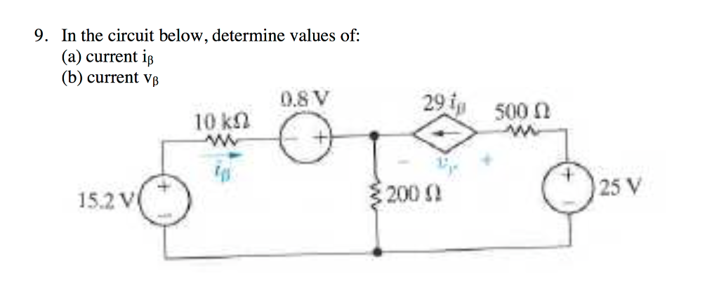 Solved In the circuit below, determine values of: (a) | Chegg.com