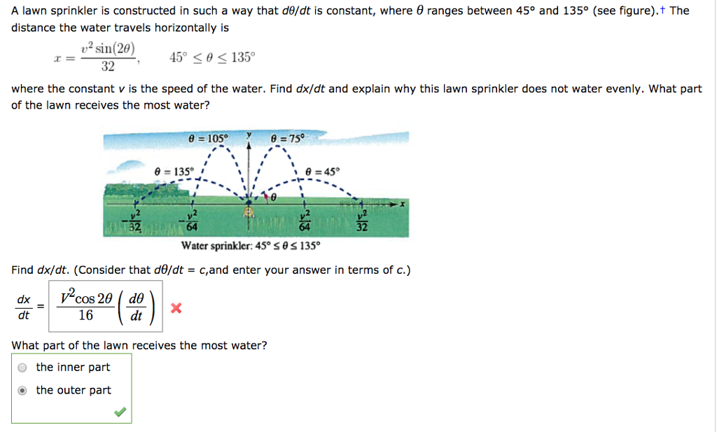 Solved A lawn sprinkler is constructed in such a way that | Chegg.com