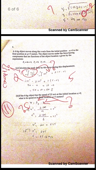 Solved A 6-kg object moves along the x- axis from the | Chegg.com