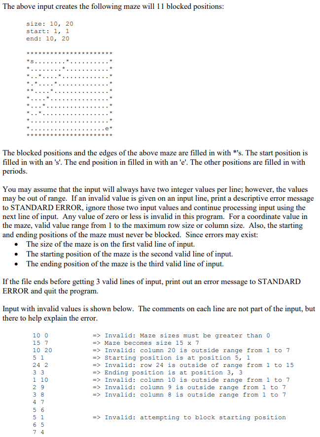 Solved Maze Solving For this project, write a C program that | Chegg.com