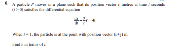 Solved A particle P moves in a plane such that its position | Chegg.com