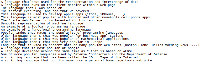 Solved A language that best used for the representation and | Chegg.com