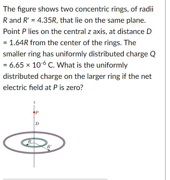 Solved The figure shows two concentric rings, of radii R and | Chegg.com