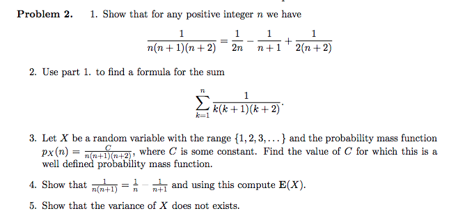 Solved Problem 2. 1. Show that for any positive integer n we | Chegg.com