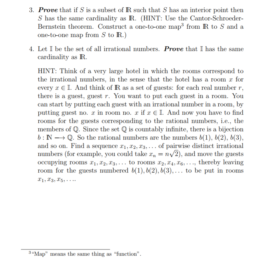 Solved 3. Prove that if S is a subset of IR such that S has | Chegg.com