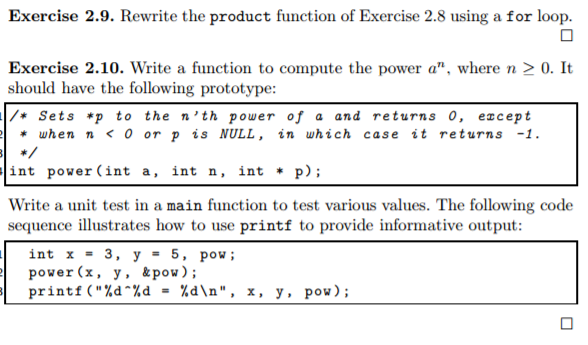 Solved Rewrite the product function of Exercise 2.8 using a | Chegg.com