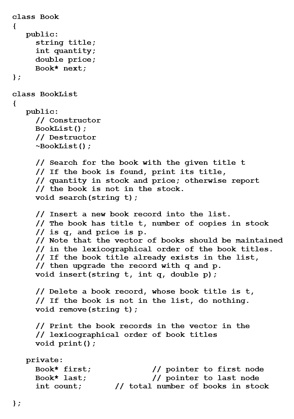 write a C++ linked list program with following | Chegg.com