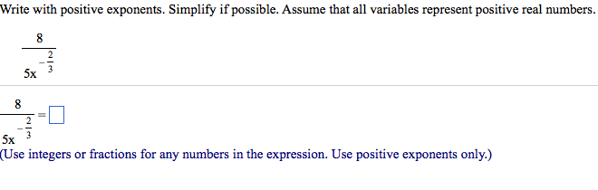 Solved Write with positive exponents. Simplify if possible. | Chegg.com