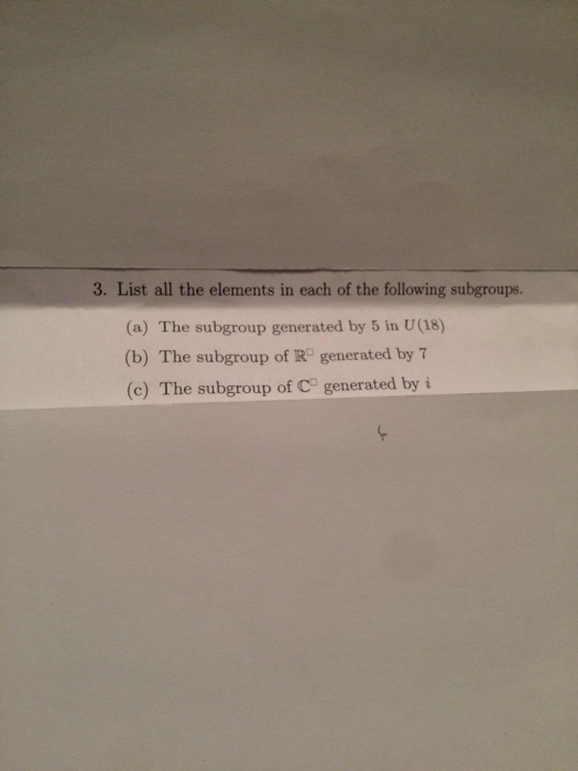 Solved List all the elements in each of the following | Chegg.com