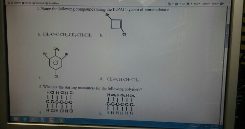 Solved Name the following compounds using the IUPAC system | Chegg.com