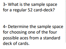 Solved 3- What is the sample space for a regular 52 | Chegg.com