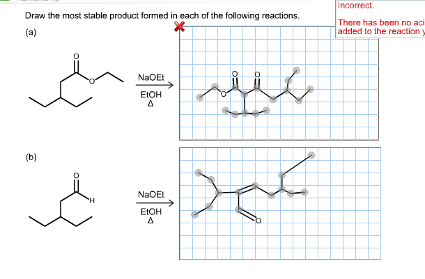 Solved ncorrect. Draw the most stable product formed in each | Chegg.com