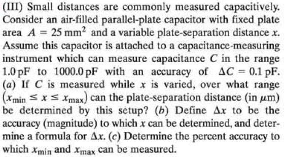 Solved (III) Small distances are commonly measured | Chegg.com