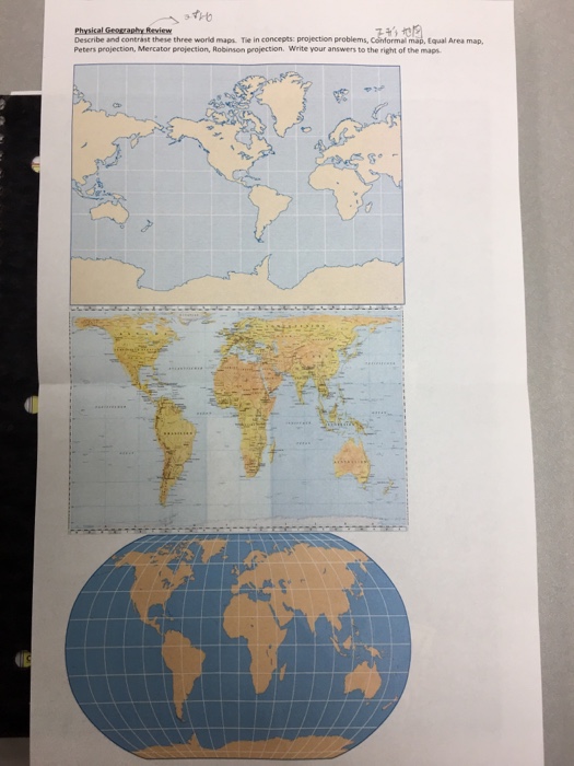 Solved Describe and contrast these three world maps. The in | Chegg.com