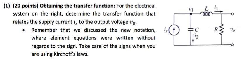 Obtaining the transfer function: For the electrical | Chegg.com