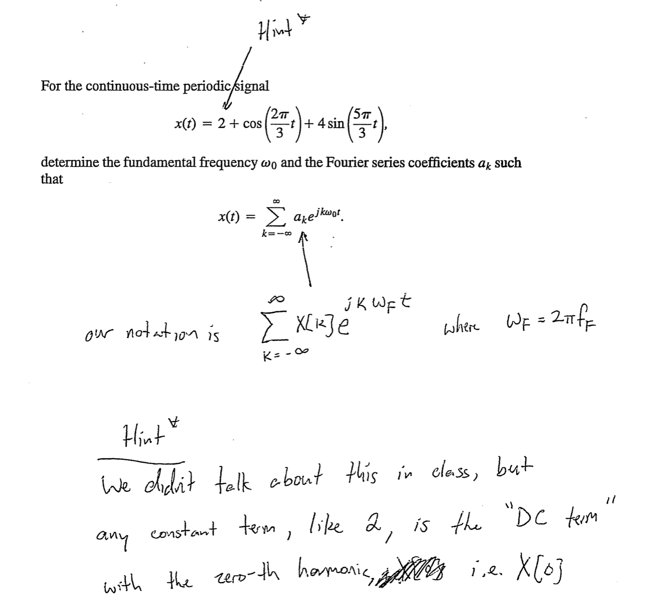 For the continuous-time periodic signal determine | Chegg.com