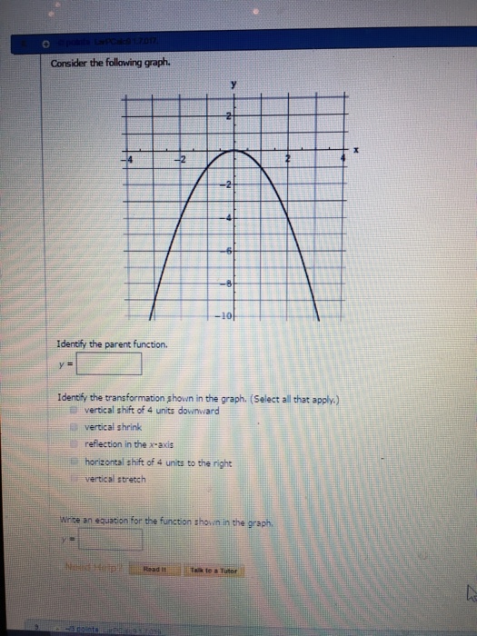 Solved Consider the following graph. Identify the parent | Chegg.com