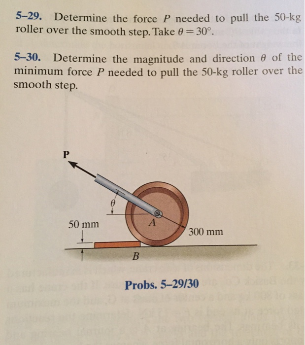 Solved Determine the force P needed to pull the 50-kg roller | Chegg.com