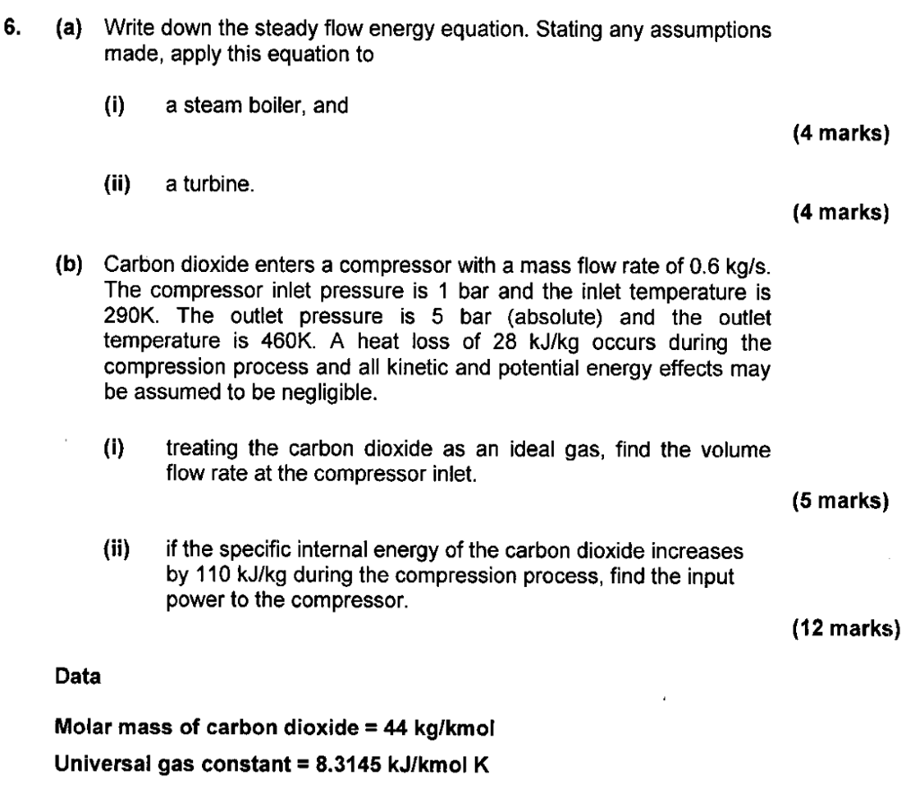 Solved 6. (a) Write down the steady flow energy equation. | Chegg.com