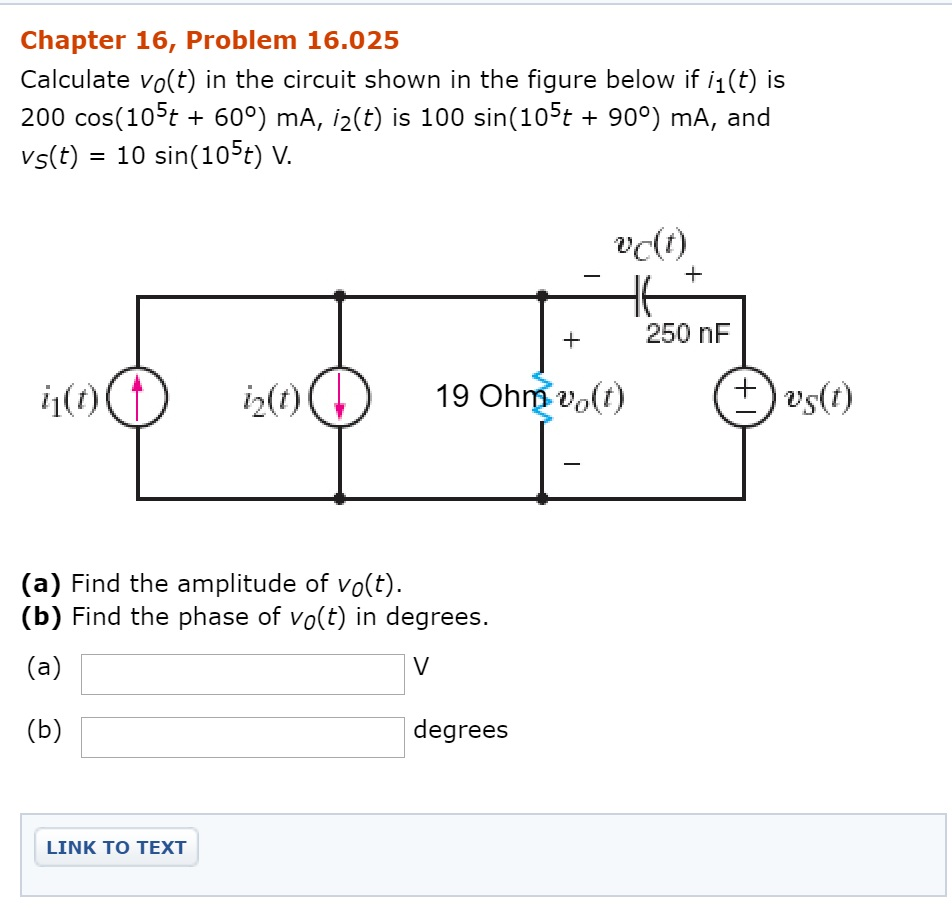 Solved Chapter 16, Problem 16.025 Calculate vo(t) in the | Chegg.com