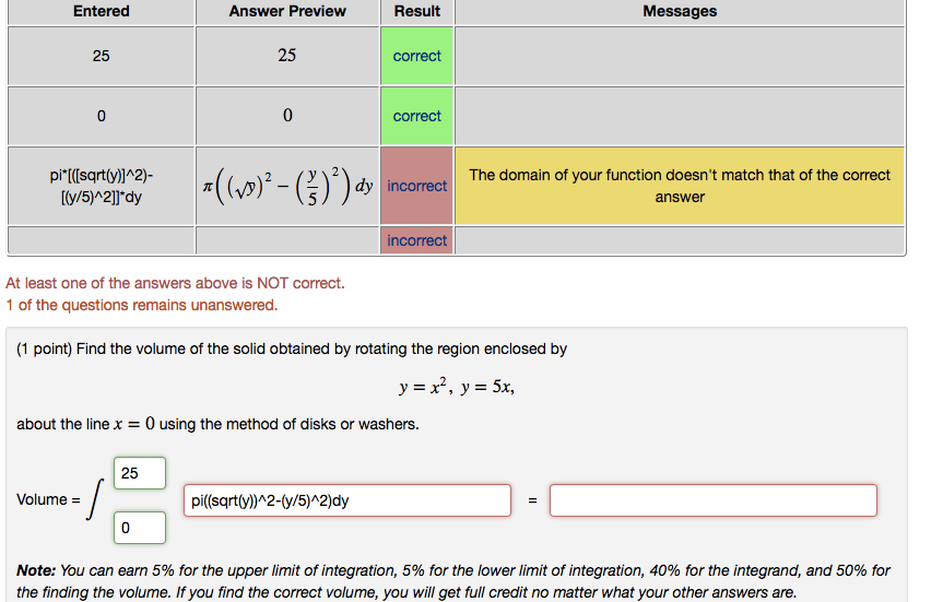 Solved Find the volume of the solid obtained by rotating the | Chegg.com