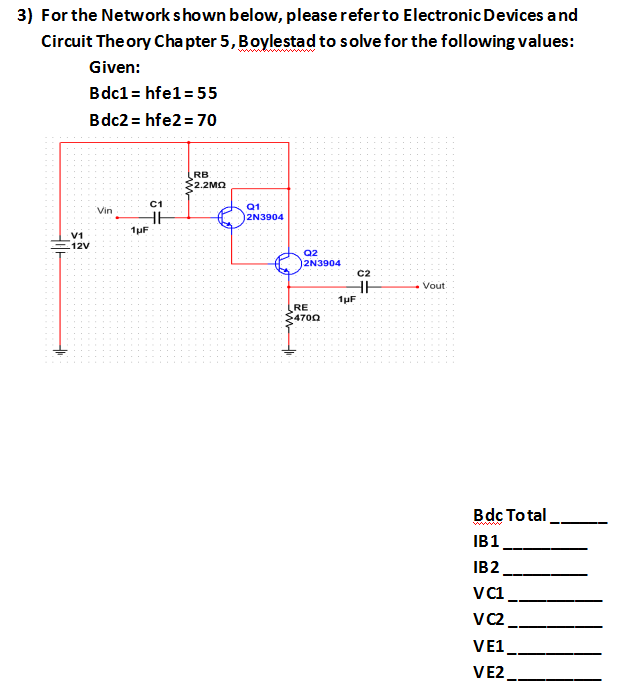 Solved 3) For the Network s hown below, please referto | Chegg.com