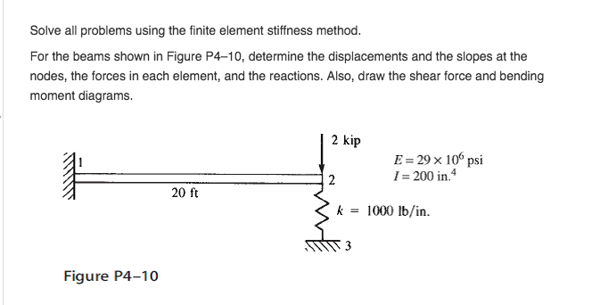 Solved Solve all problems using the finite element stiffness | Chegg.com