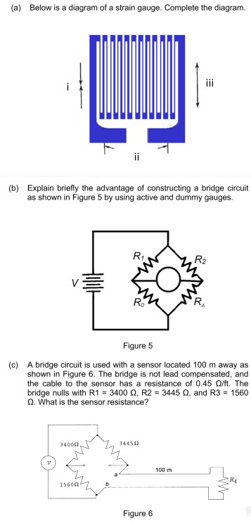 Solved (a) Below is a diagram of a strain gauge. Complete | Chegg.com