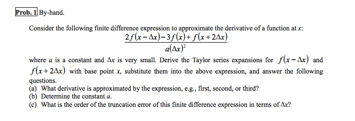 Solved Prob.1 By-hand. Consider the following finite | Chegg.com