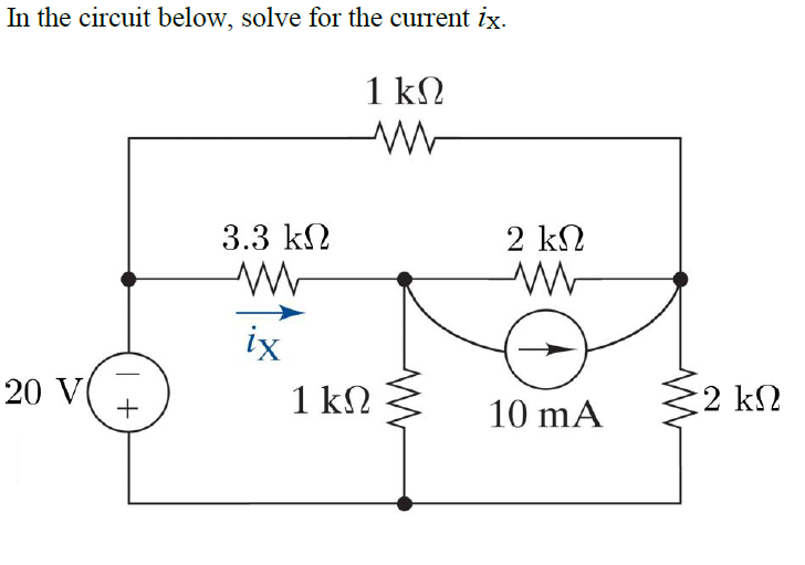 Solved In the circuit below, solve for the current ix. 3.3 | Chegg.com