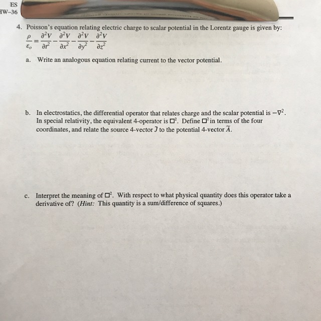 Solved Poisson's equation relating electric charge to scalar | Chegg.com