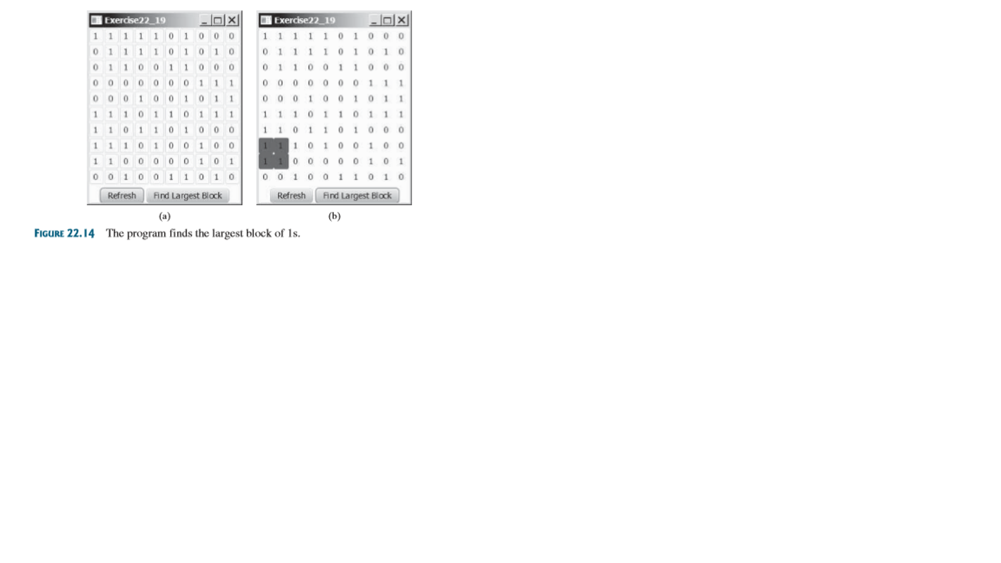 Solved *22.19 (Largest block) The problem for finding a | Chegg.com