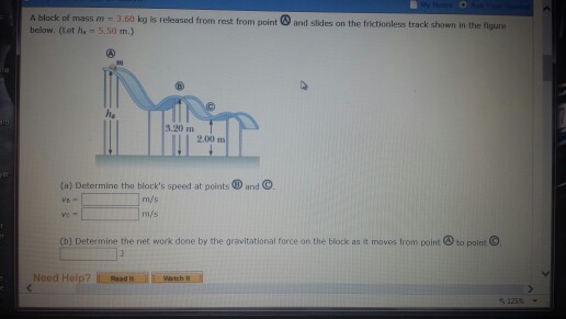 Solved A block of mass m = 3.60 kg is released from rest | Chegg.com