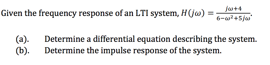 Solved J+4 Given the frequency response of an LTI system, | Chegg.com