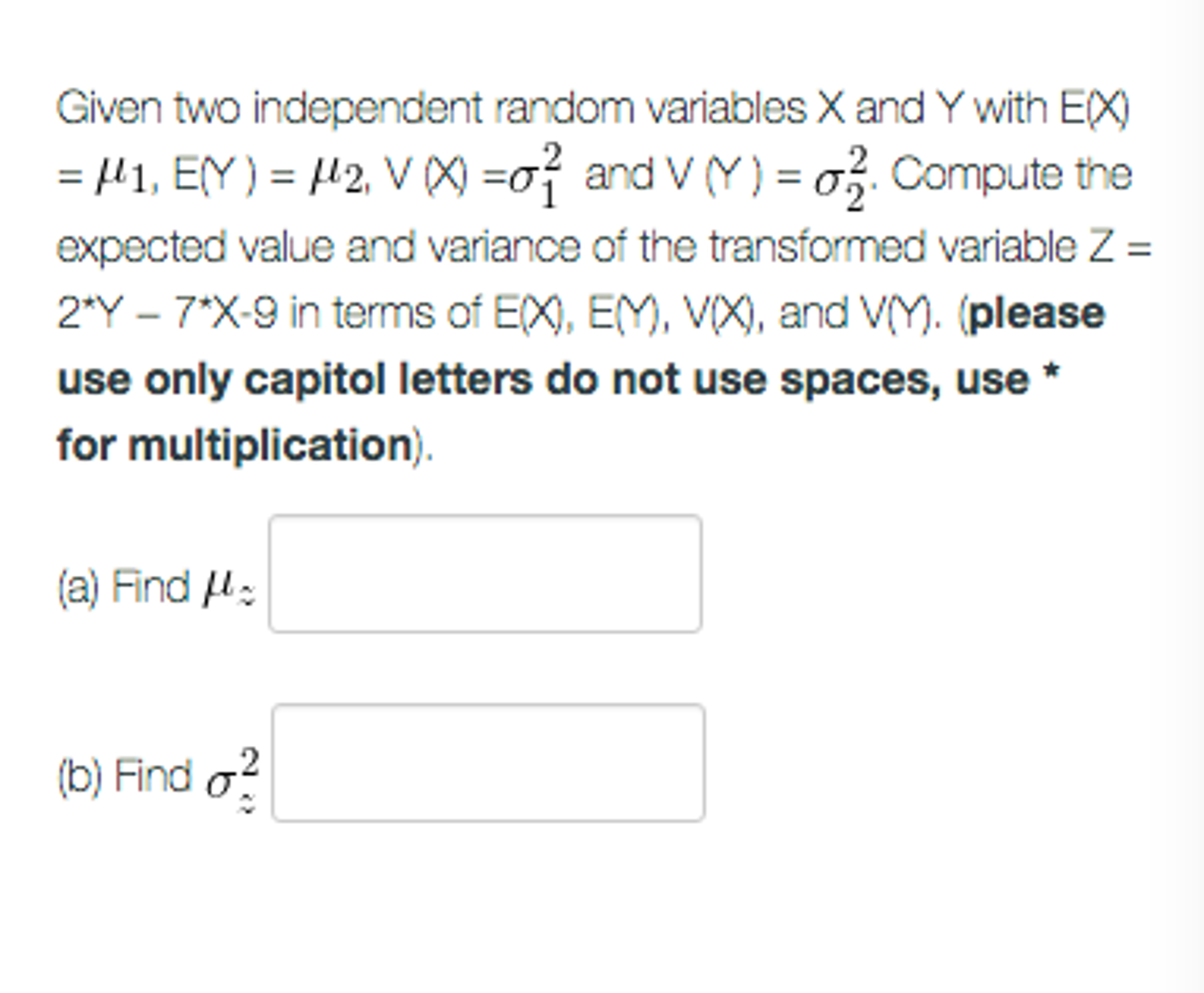 Solved Given two independent random variables X and Y with | Chegg.com