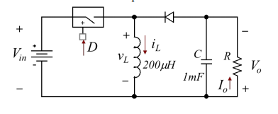 Solved In the converter shown below the operating parameters | Chegg.com