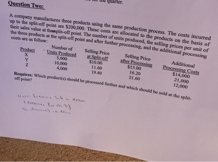 Solved Company manufactures three products using the same | Chegg.com