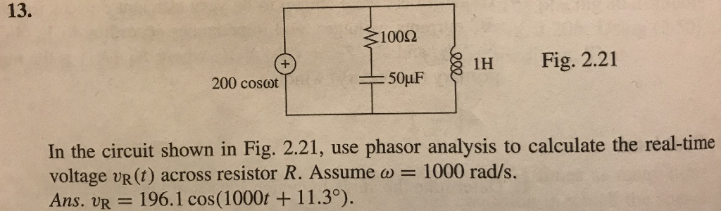 Solved $1002 8 1H Fig. 2.21 200 cosot - 50uF In the circuit | Chegg.com