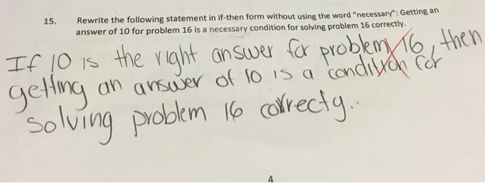 Solved Rewrite the following statement in if-then form | Chegg.com