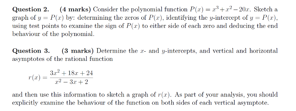 Solved Consider The Polynomial Function P X X 3 X 2