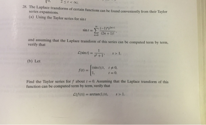Solved 28. The Laplace transforms of certain functions can | Chegg.com