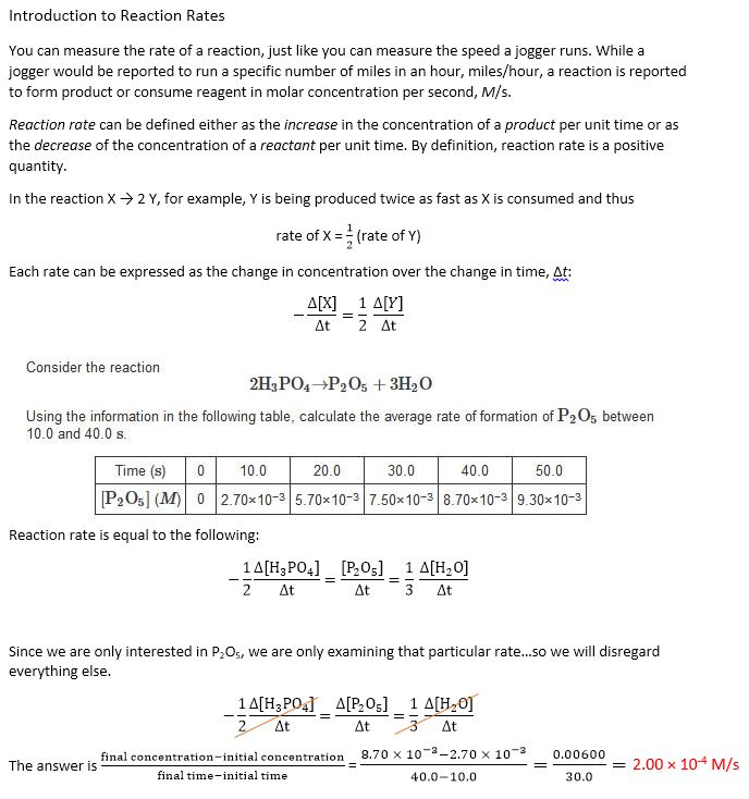 Solved Introduction to Reaction Rates You can measure the | Chegg.com