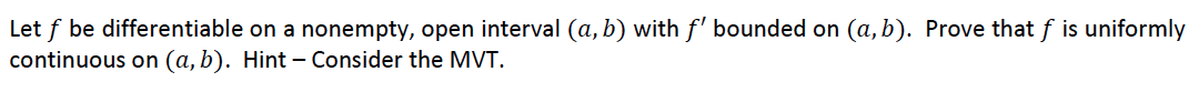 Solved Let f be differentiable on a nonempty, open interval | Chegg.com