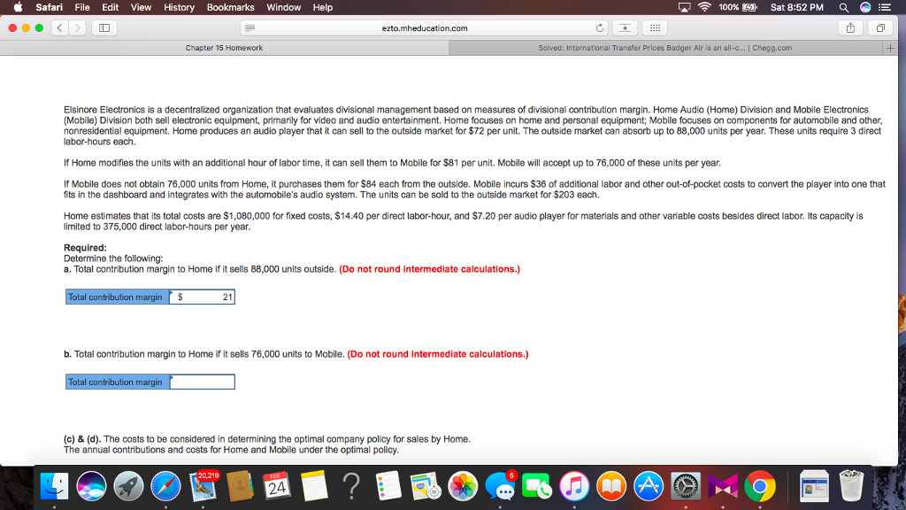 Solved ć Safari File Edit View History Bookmarks Window Help | Chegg.com