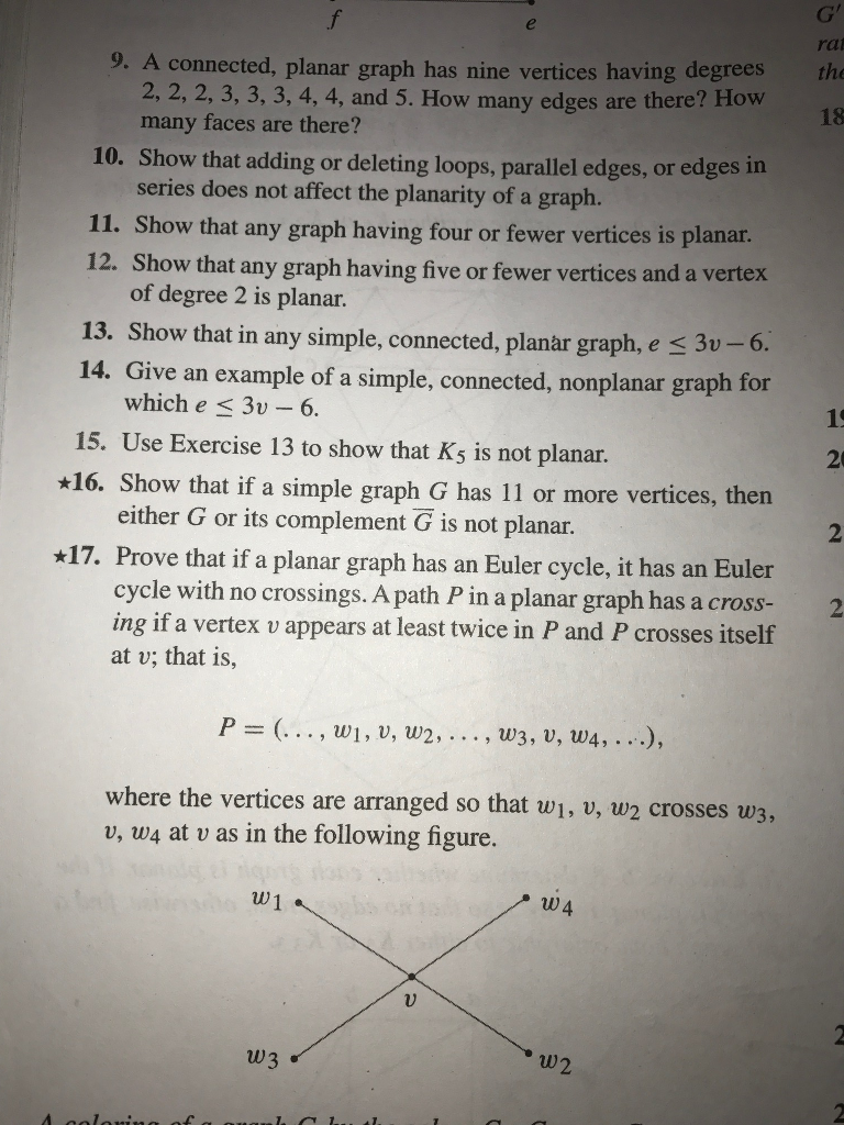 Solved A connected, planar graph, has nine vertices having | Chegg.com
