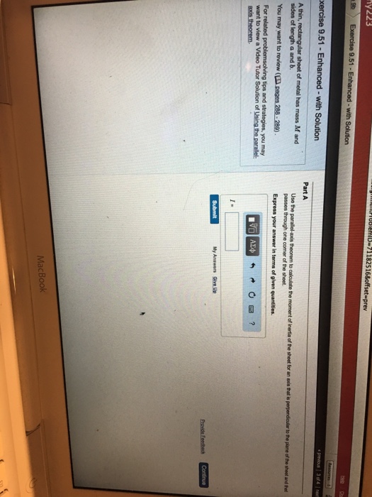 Solved A thin, rectangular sheet of metal has mass M and | Chegg.com