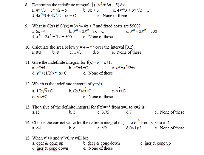 Solved Determine The Indefinite Integral Integral 4x 2 Chegg