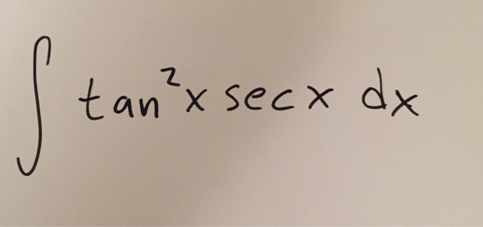 Solved Integral tan^2 x sec x dx | Chegg.com