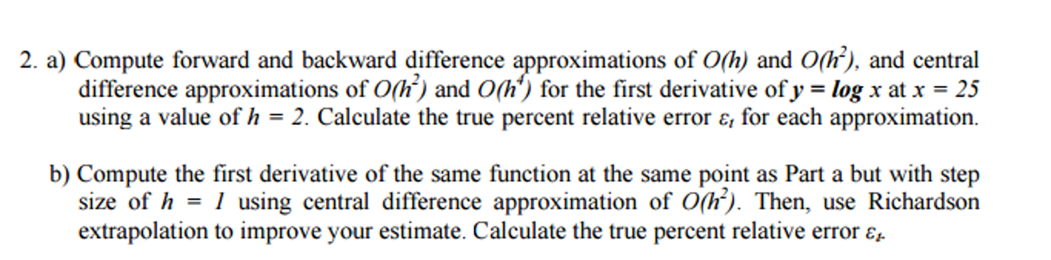 Solved Compute forward and backward difference | Chegg.com