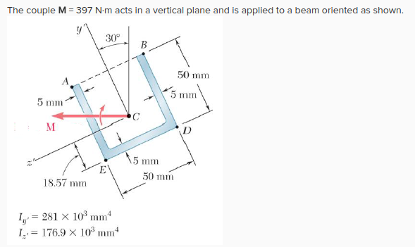 Solved Determine the angle that the neutral axis forms with | Chegg.com